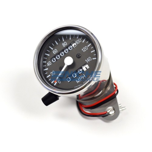 Mini Universal Motorcycle Mechanical 140 MPH Trip Speedo Speedometer ...