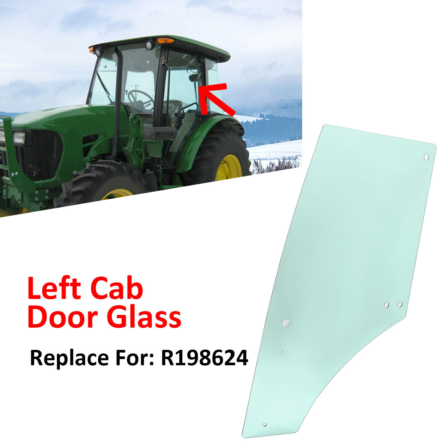 Left Cab Door Glass For John Deere 5075M 5080 5090 5100 6115 6140++ # ...