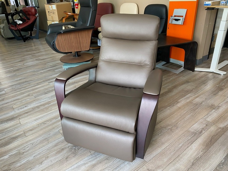 Leather IMG Peak Large Manual Swivel Relaxer Swing Rocker Recliner ...