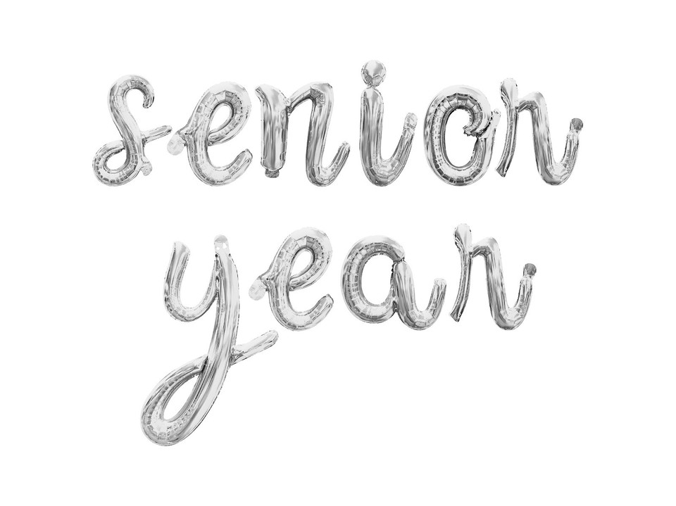 SENIOR YEAR Cursive Letter Balloon Banner - Senior Night Party ...