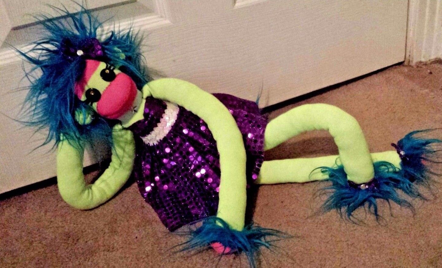 Stuffed Plush Animal Custom Handmade Furry Toy Sock Monkey Penelope The ...