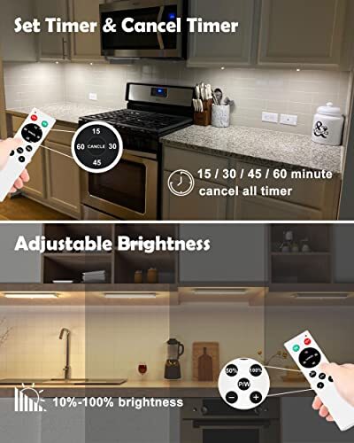 Under Cabinet Lighting Remote Control 20led Counter Lights Wireless ...