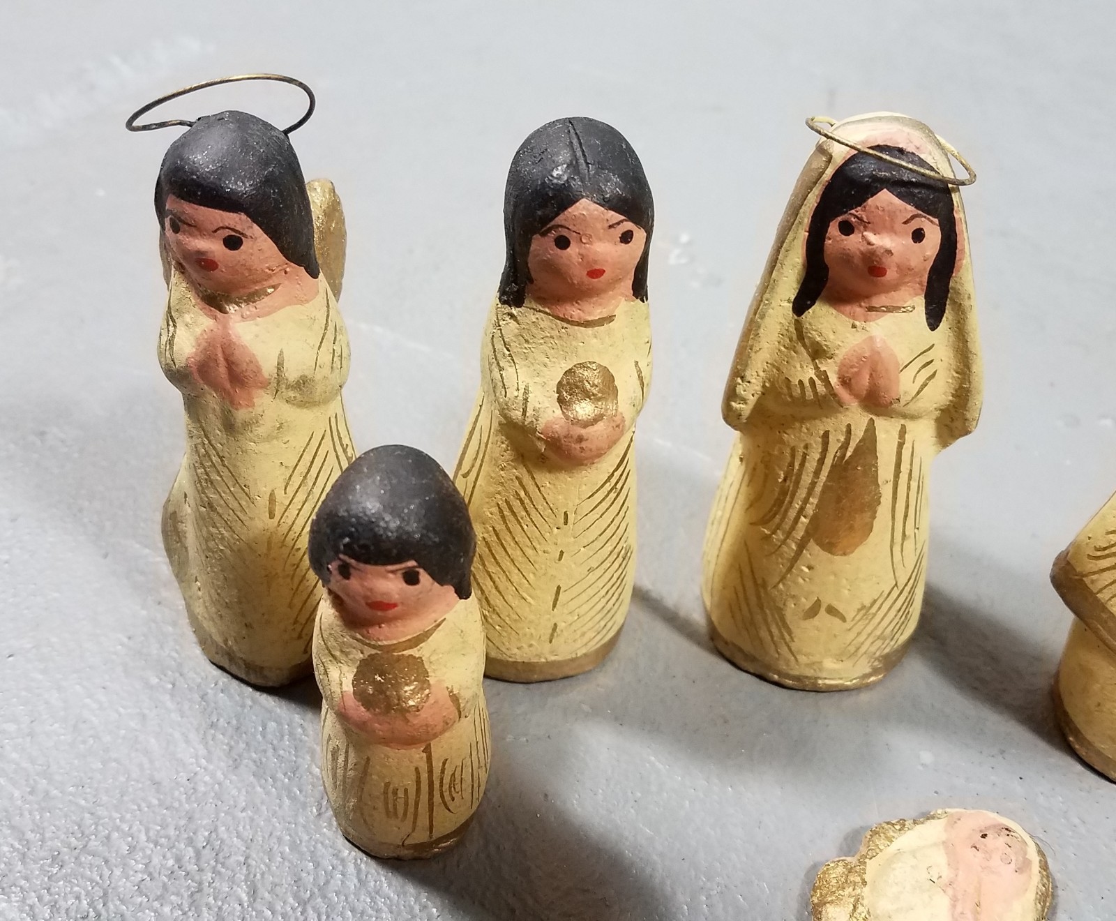 Vintage Christmas Nativity Set Plaster Chalkware Handpainted Figures ...