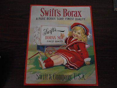 REPRODUCTION SWIFT'S BORAX ADVERTISING METAL SIGN | eBay