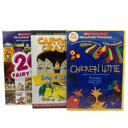 Lot of 3 Scholastic & Cartoon Craze DVDs Chicken Little, 20 Fairy Tales ...