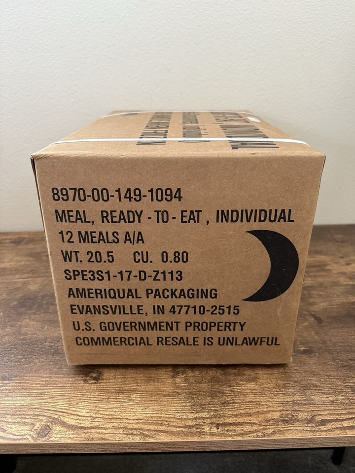 MRE U.S. Military Meals Case A Menus 1-12 MRE 12 Ready to Eat Meals ...