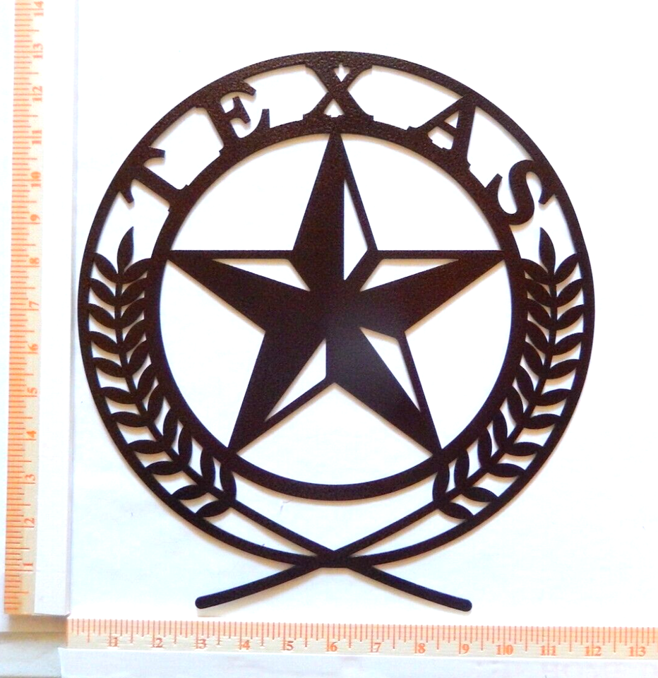 ~NEW~LARGE 14ga."TEXAS LONE STAR EMBLEM" Copper Brwn Metal Wall Art13.5 ...