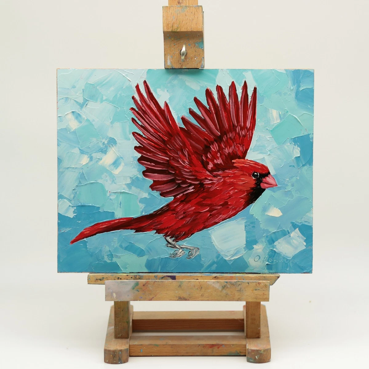 Male Cardinal Bird Flying