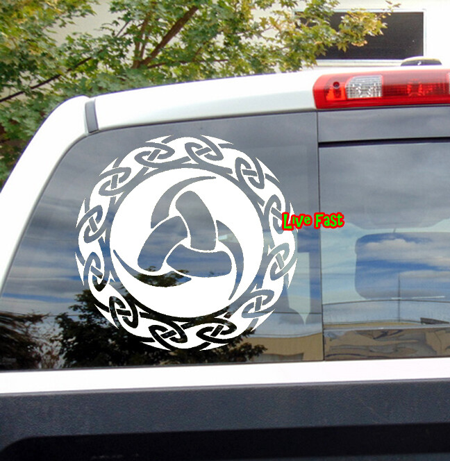 TRISKELE HORNS OF ODIN DECAL STICKER asatru pagan nordic runes thor tyr ...