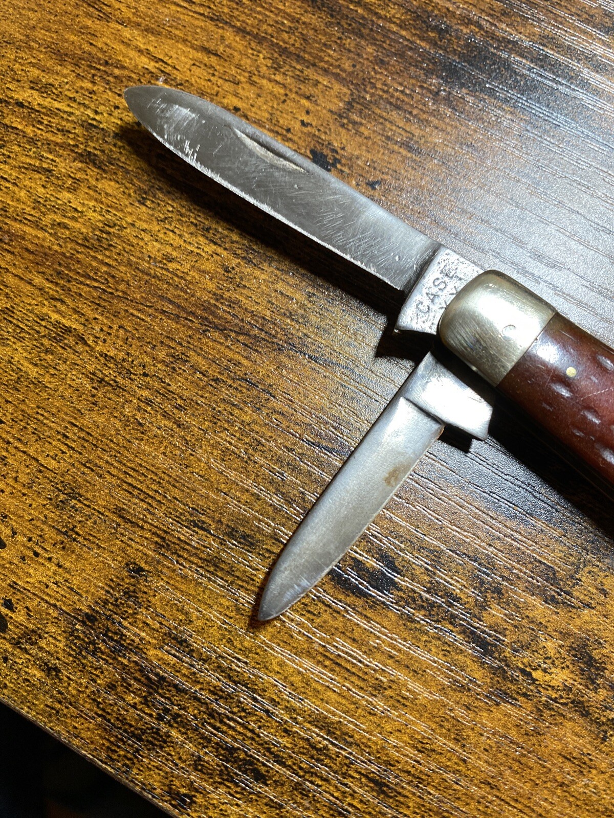 VINTAGE Case XX Red Bone Two (2) Blade Folding Pocket Knife Made in USA ...