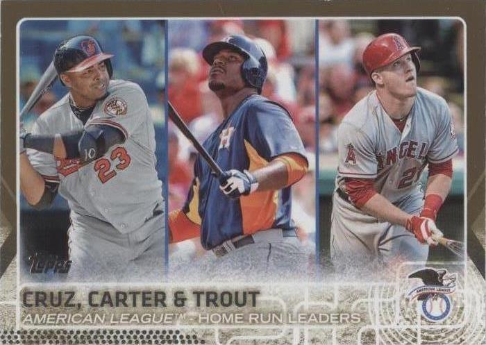 2015 Topps - League Leaders Mike Trout, Nelson Cruz, Chris Carter #285 ...