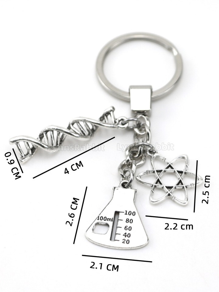 3D Gene DNA Biology Model Keychain KeyRing Accessories Bag Pendant ...