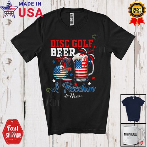 Custom Name Disc Golf Beer Freedom; 4th of July Drinking Player ...
