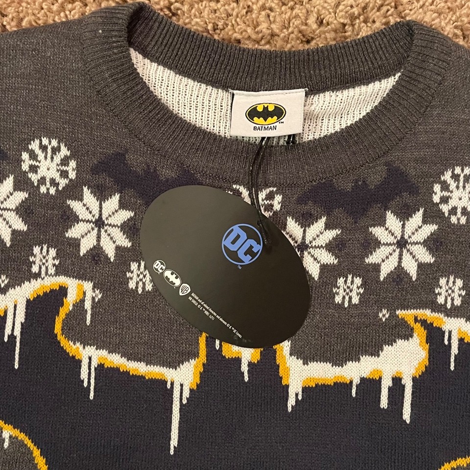 DC Batman XL Ugly Christmas Holiday Sweater New With Tags | eBay