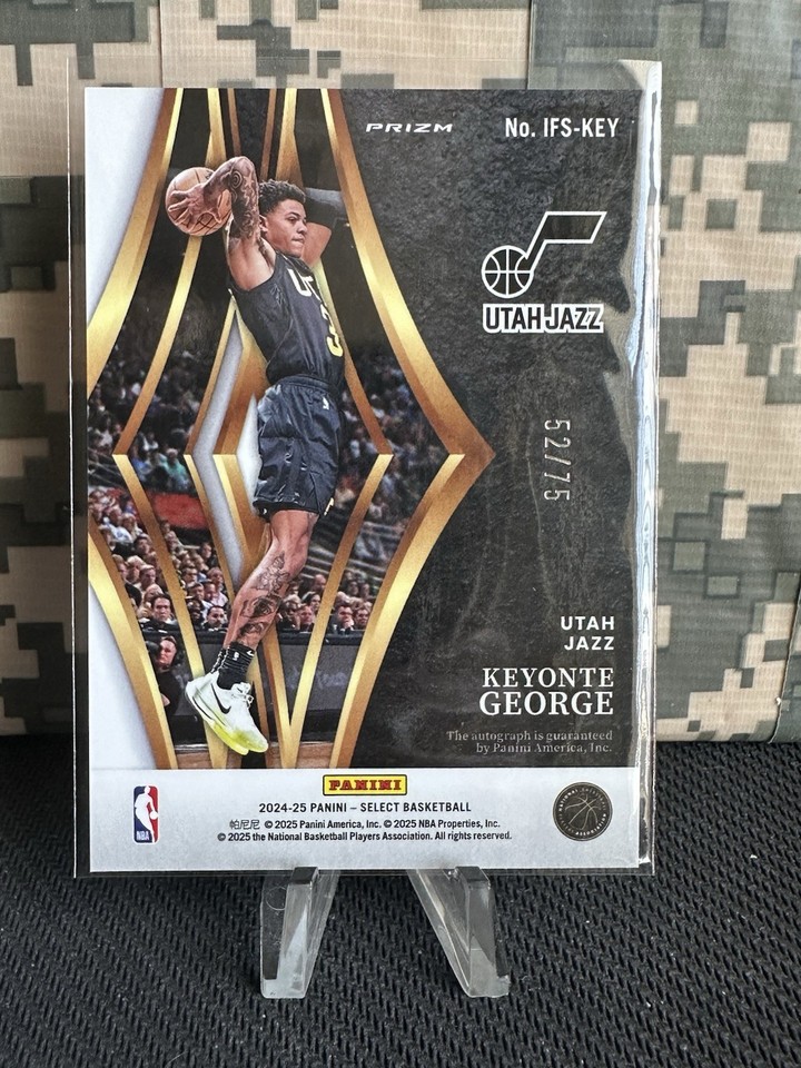 2024-25 Panini Select Keyonte George In Flight Auto Purple #IFS-KEY 52/ ...