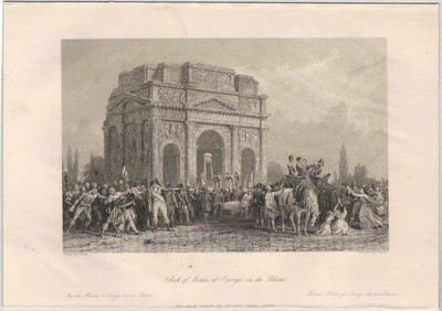 Arch of Marius Rhone River with Soldiers Antique Military Steel ...