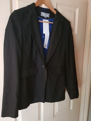 BNWT Womens Black Pinstripe Marks and Spencer Machine Washable Blazer ...