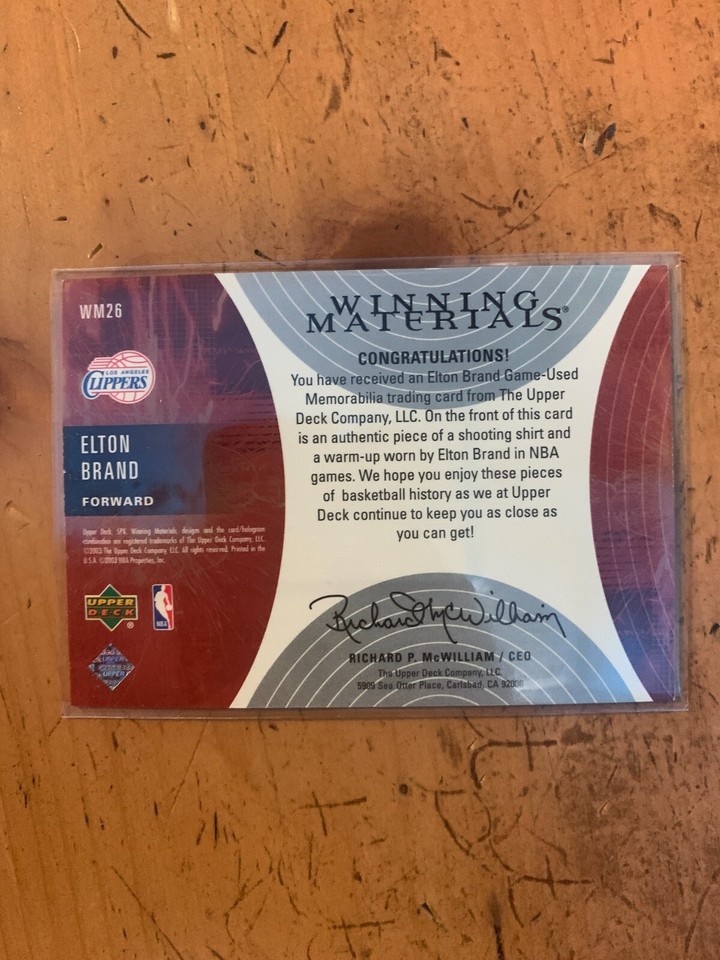2003-04 SPx Winning Materials #WM26 Elton Brand | eBay