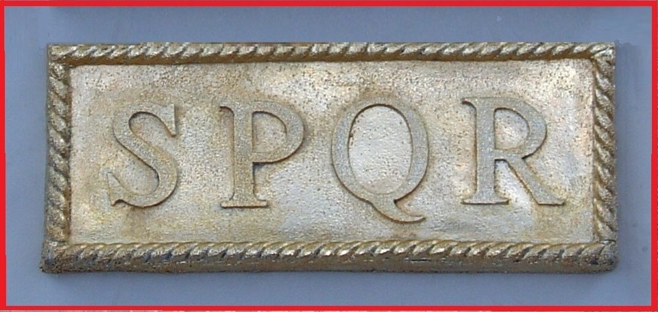 Roman Army Standard SPQR decoration silver cold cast resin Military ...