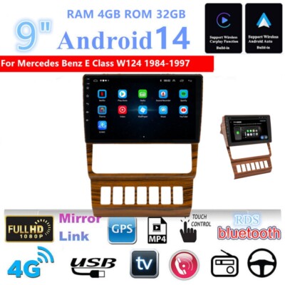 9'' For Android 14 Carplay Car Stereo Radio GPS Fit For Benz E Class ...