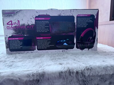 4-in-1 Gaming Kit Keyboard Headphones Mouse And Pad Black/Red HyperGear ...