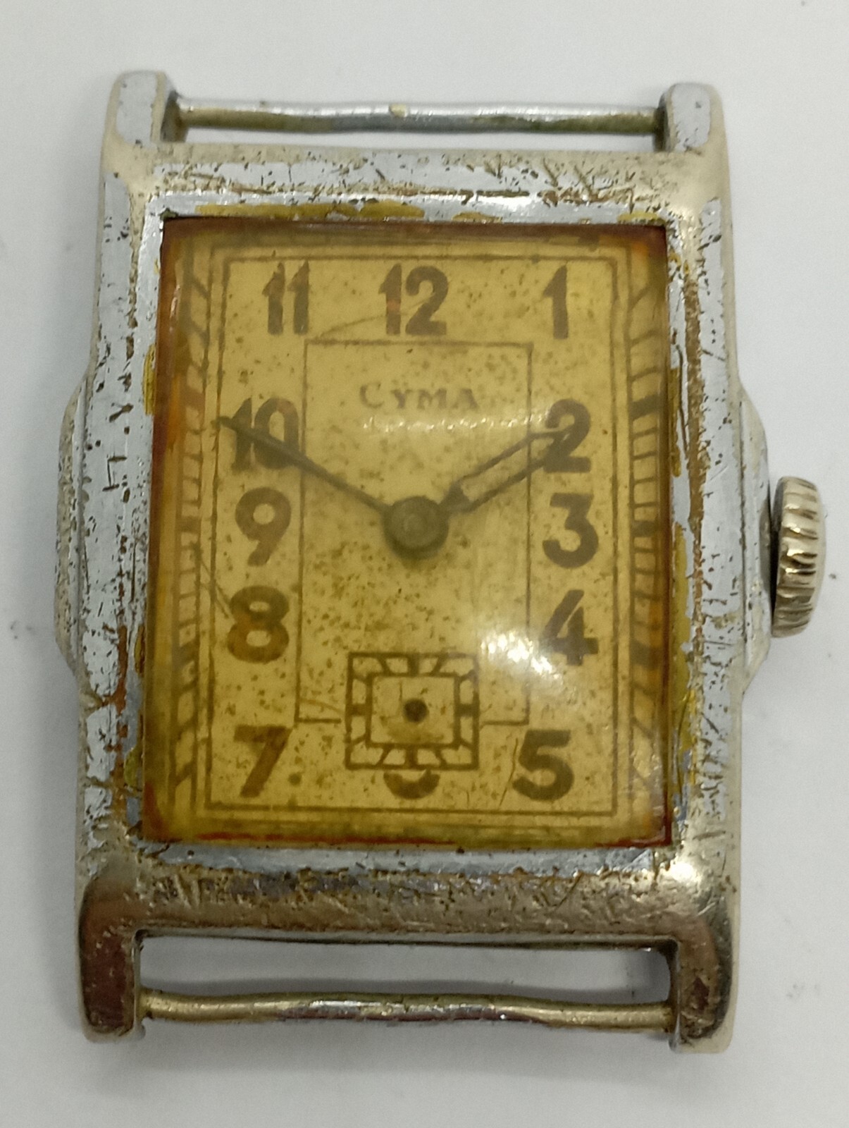 VINTAGE Art deco Military Tank watch cal. Langendorf Cyma dial WWII ...