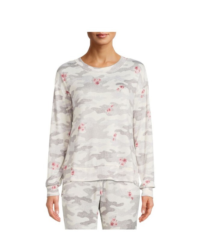 ☆SECRET TREASURES WOMEN'S HACCI SOFT SLEEP GRAY CAMO & ROSES SIZE LARGE (12-14) | eBay
