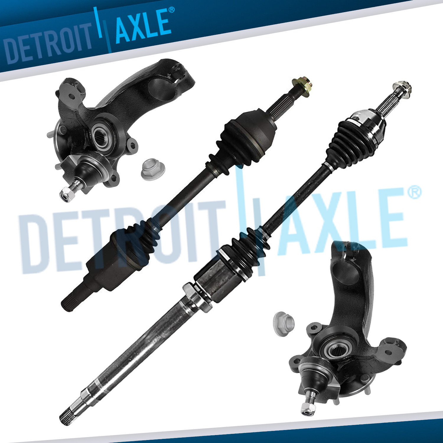 Front Steering Knuckles Wheel Hubs CV Axles for 2010 - 2013 Ford ...