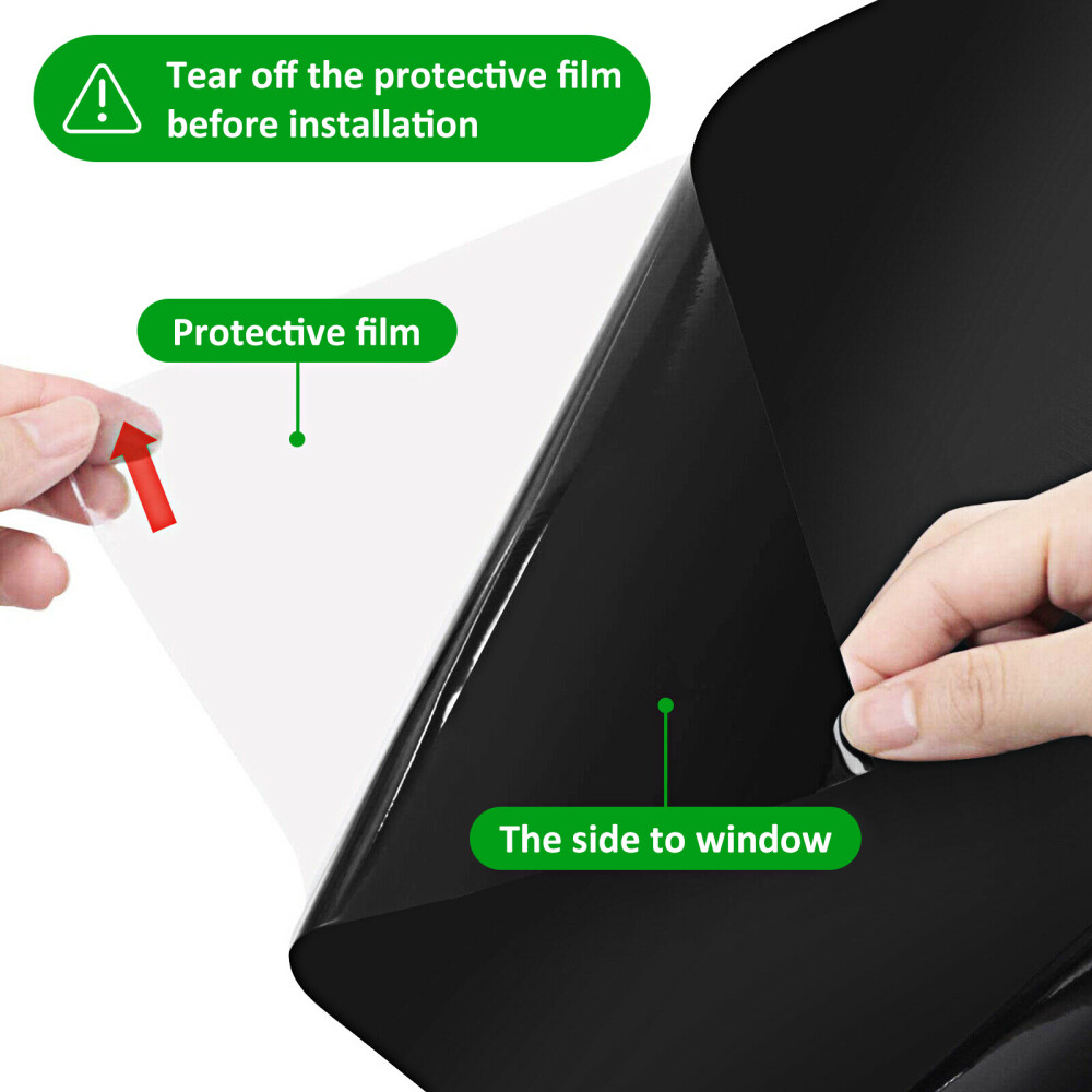 Light-shielding Window Film Adhesive Privacy Obscuring Plastic One Way ...