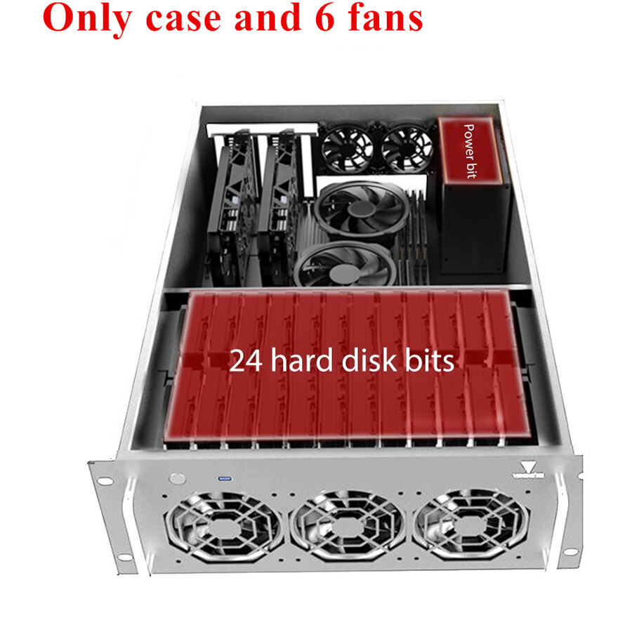 4U Server Case For Chia Mining 24Disk Chassis Frame Rig Server Direct ...