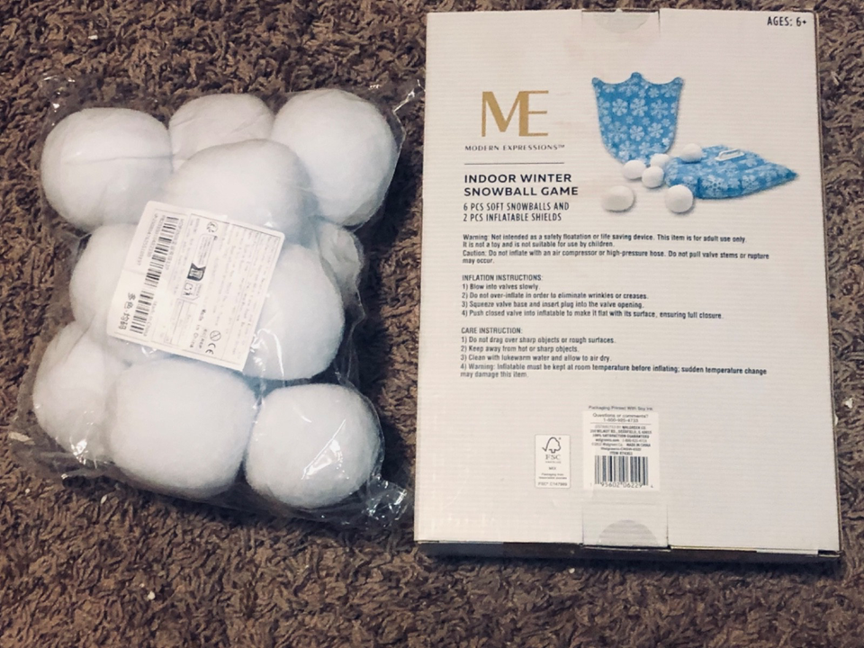 Modern Expressions Indoor Winter Snowball Game Winter Fun Great Gift | eBay