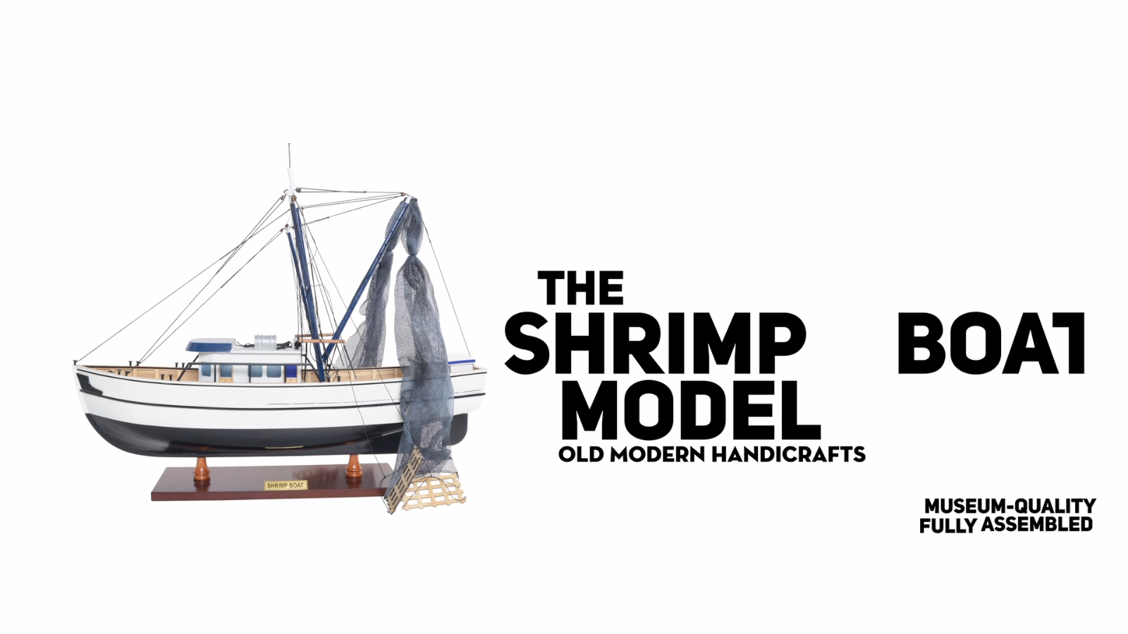 Shrimp Boat Model | Highly Detailed Lightweight Wooden Boat W/ Fishing ...