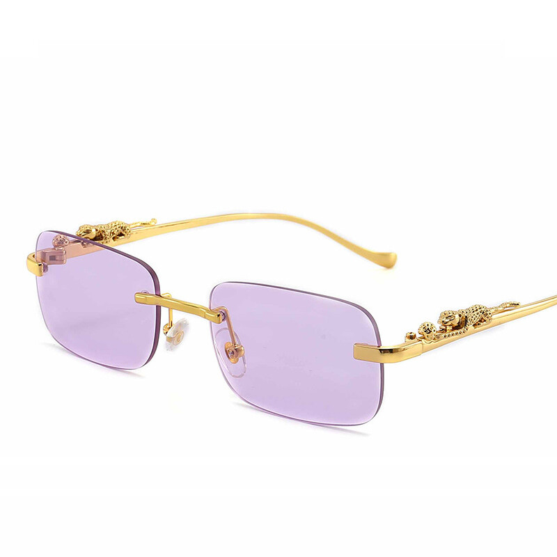 Slim Rimless Rectangle Sunglasses Women Men Fashion Frameless Sun ...