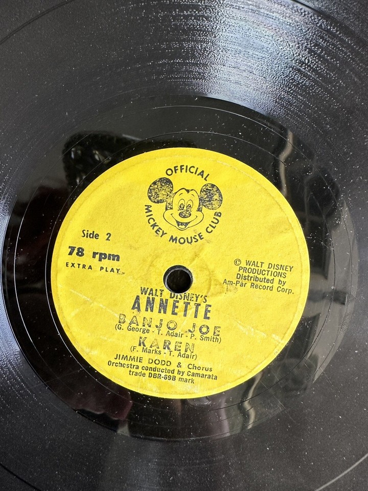 1950s Walt Disney's Annette 78 RPM Vinyl Record | Mouseketeers | eBay