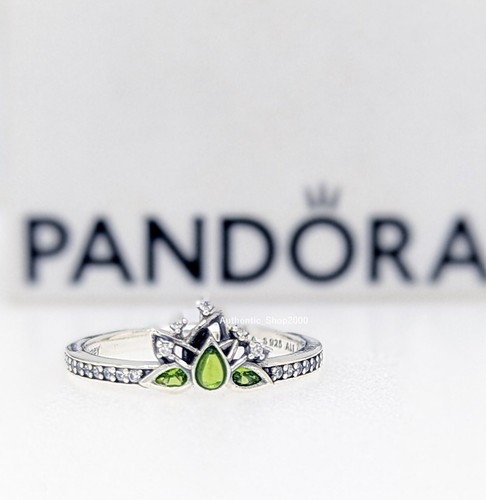 New 100% Authentic PANDORA 925 Green Disney Princess Tiana Tiara Ring ...
