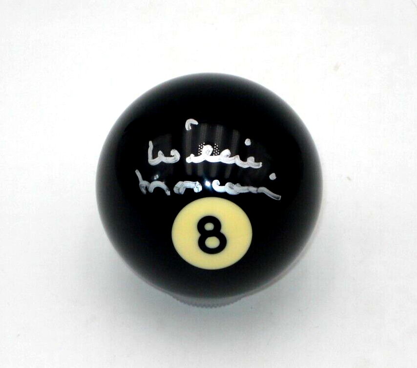 WILLIE MOSCONI SIGNED JSA CERTIFIED AUTOGRAPHED #8 BILLIARD POOL BALL ...