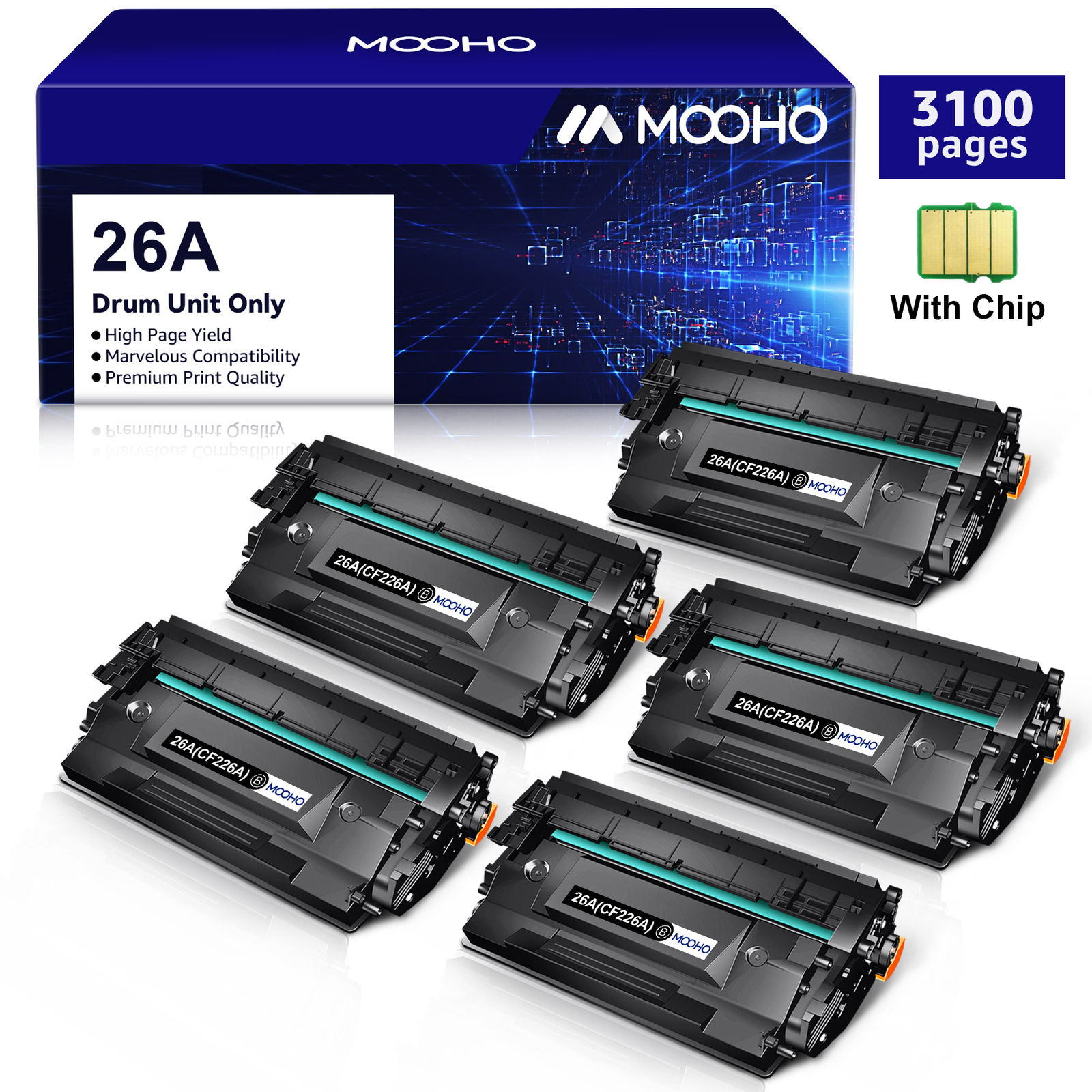 Black CF226A 26A CF226X 26X Toner Replace For HP LaserJet Pro M402 MFP ...