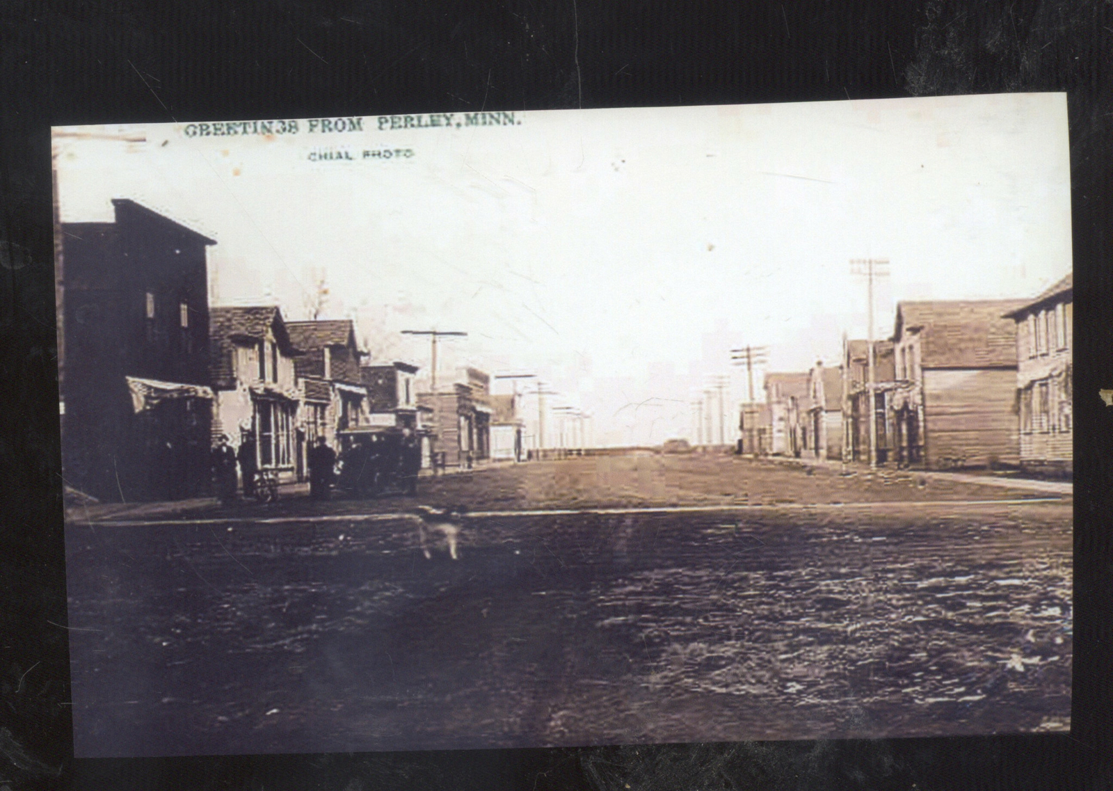 REAL PHOTO PERLEY MINNESOTA DOWNTOWN DIRT STREET SCENE POSTCARD COPY | eBay
