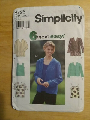 Simplicity 8426 misses' 12 14 16 Tops | eBay