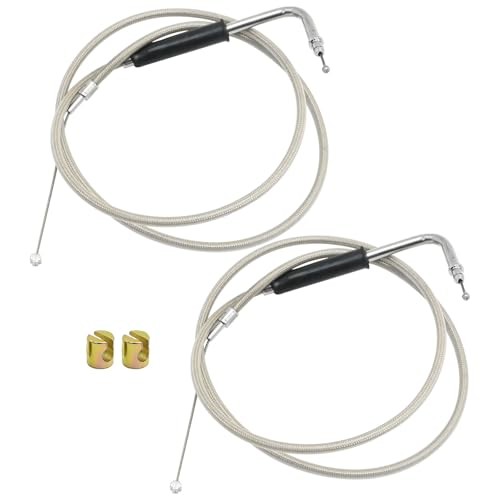 56579-02A Stainless Steel Throttle and Idle Cable Set, Replacement for ...