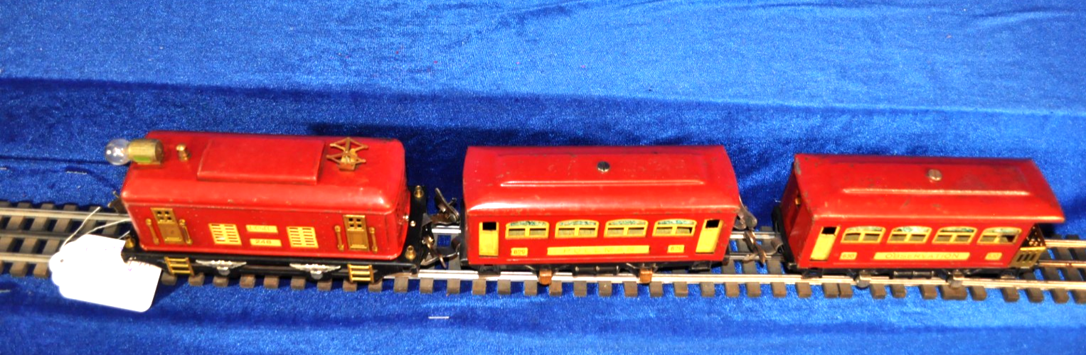 LIONEL PREWAR O GAUGE TRAIN SET 248 ELECTRIC LOCOMOTIVE 629 & 630 PASS ...