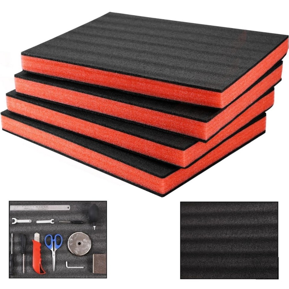4x Tool Box Foam Inserts High Density Easy to Use Non Slip Tool Box DIY ...