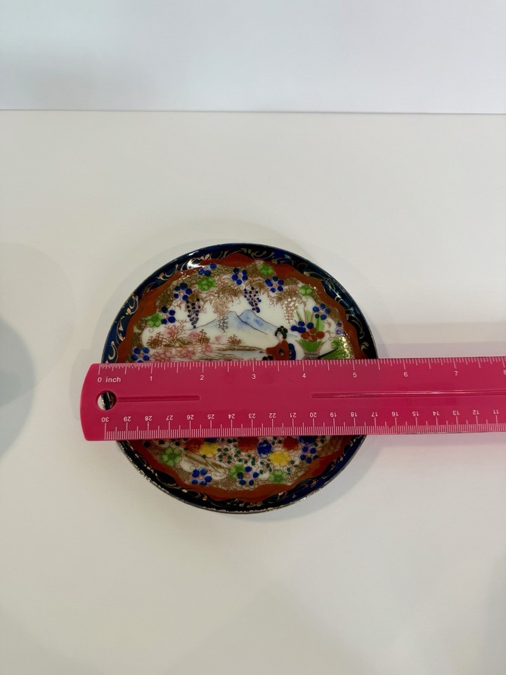 Vintage Japanese Kutani Tea Cup & Saucer Set Hand Painted Geisha Scene ...