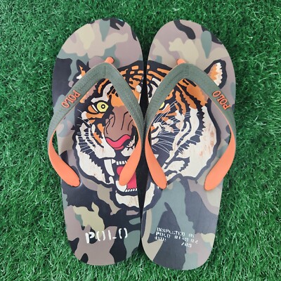 Polo Ralph Lauren Whitlebury II Tiger Camo Print Flip Flop Sandals Size ...
