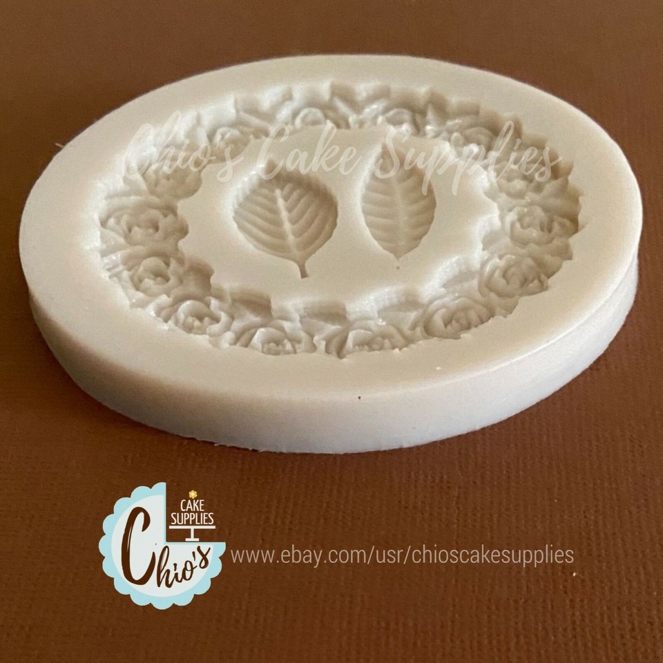 Rose wreath / floral round frame / leaves silicone mold | eBay
