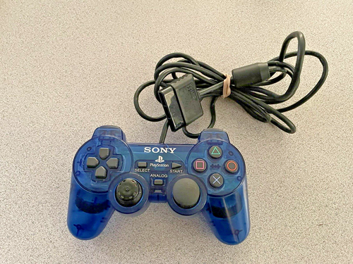 Sony PlayStation 2 PS2 Ocean Blue Clear Controller DualShock OEM SCPH ...
