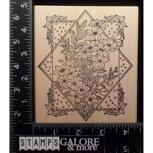 PAPER PARACHUTE RUBBER STAMPS XL BORDER FRAME BOTANICAL FLOURISH ...