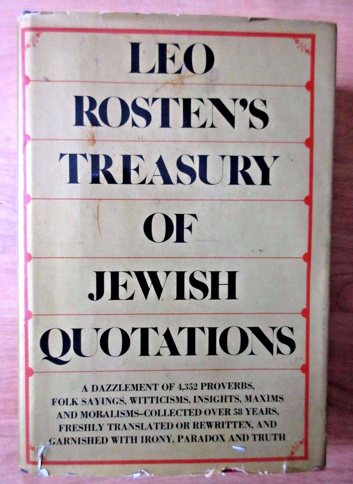 Leo Rosten's Treasury of Jewish Quotations By Rosten | eBay