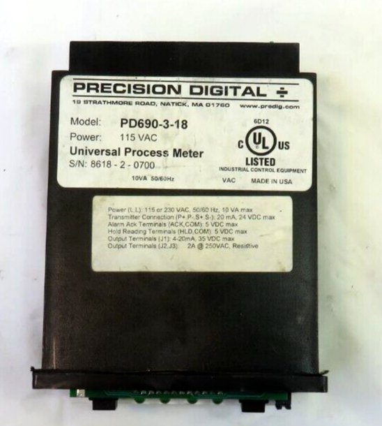 PRECISION DIGITAL PD690-3-18 Universal Process Meter, FOR PARTS/ REPAIR ...