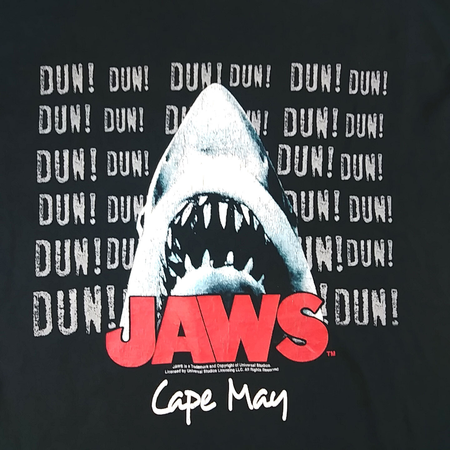 1990's Jaws Cape May NJ T-Shirt DUN-Dun DUN-Dun Black… - Gem